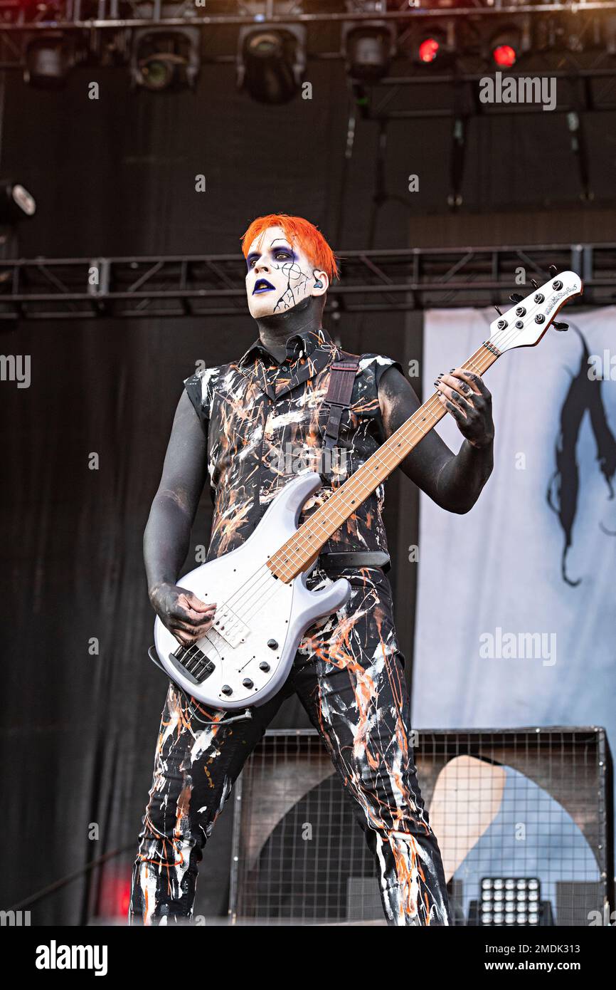 Justin Morrow of Motionless in White performs at Inkcarceration Music ...