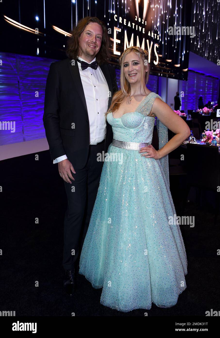 Lawrence Everson, left, and Christine Geiger attend the second ceremony ...