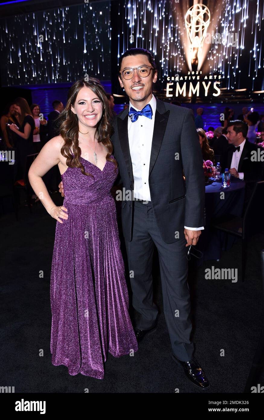 Larissa Rhodes, left, and Jeff Orlowski attend the second ceremony of ...