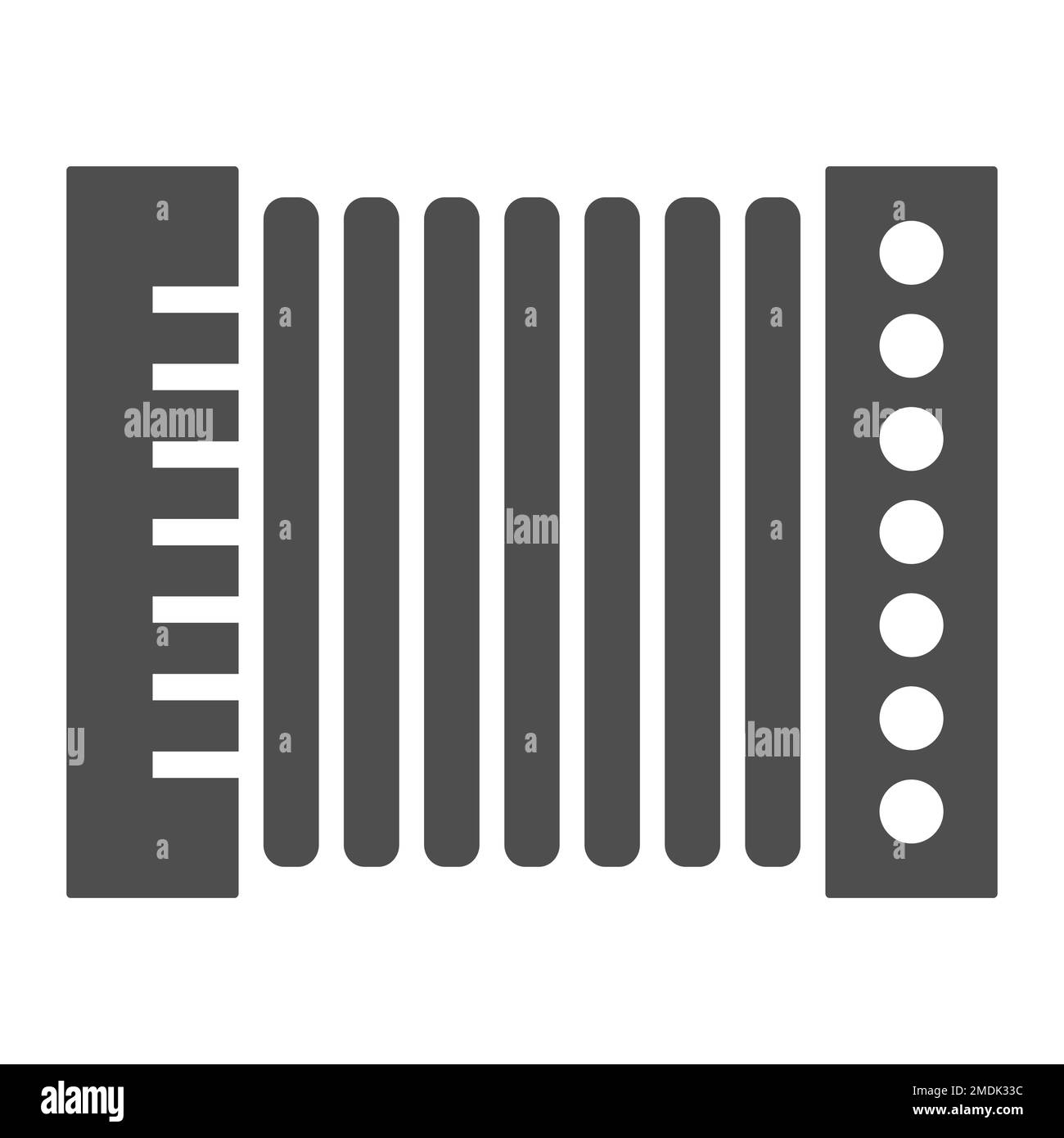 Accordion glyph icon, musical and instrument, harmonica sign, vector ...