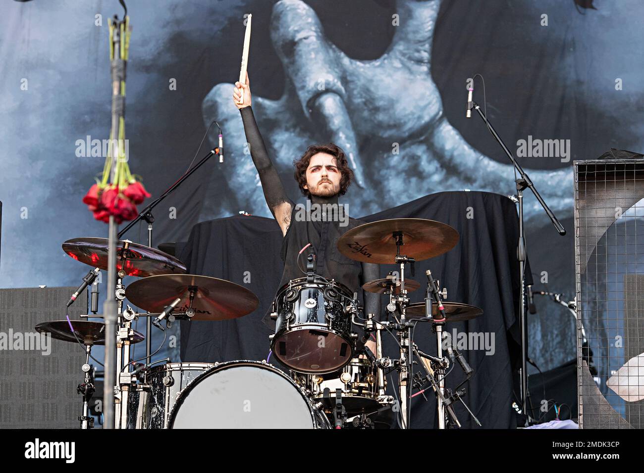 Vinny Mauro of Motionless in White performs at Inkcarceration Music and ...