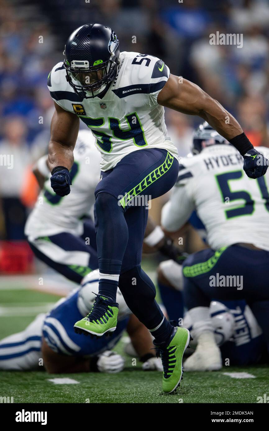 Seattle Seahawks linebacker Bobby Wagner (54) celebrates after a sack ...