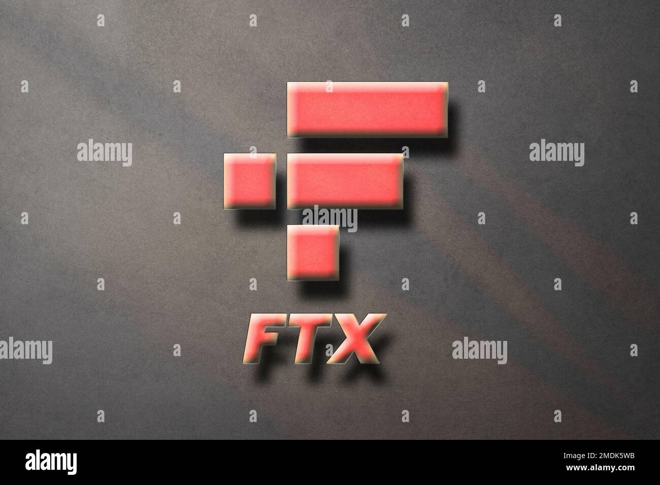 FtX Token FTT Cryptocurrency 3D coin logo and symbol on brown ...