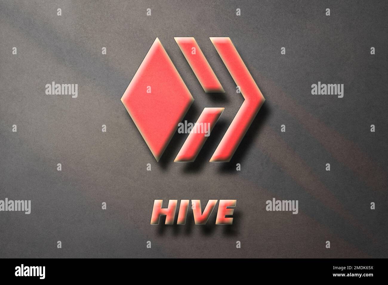 Hive Cryptocurrency 3D coin logo and symbol on brown background ...