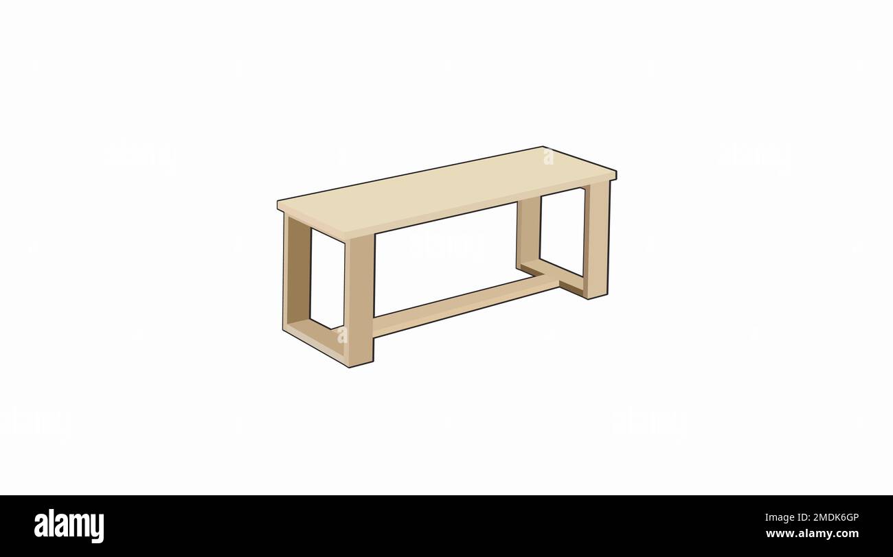 Wooden Bench. Vector isolated flat editable illustration of a wooden ...