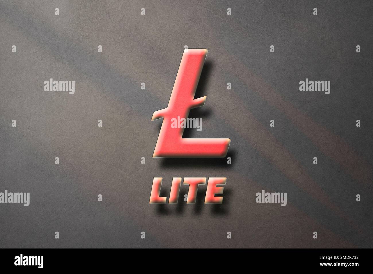 Litecoin LTC Cryptocurrency 3D coin logo and symbol on brown background ...