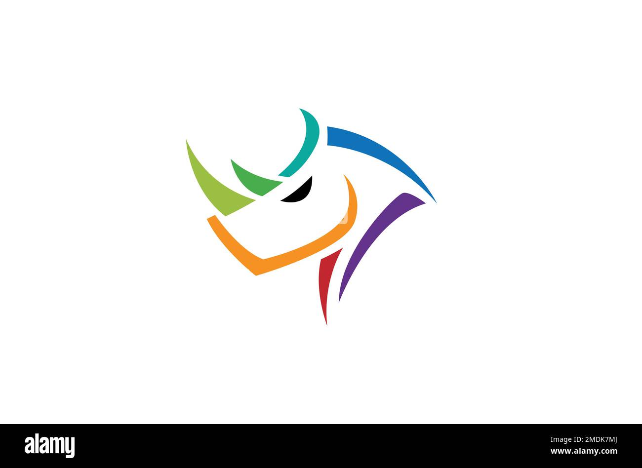 creative colorful rhinoceros head logo design vector symbol ...