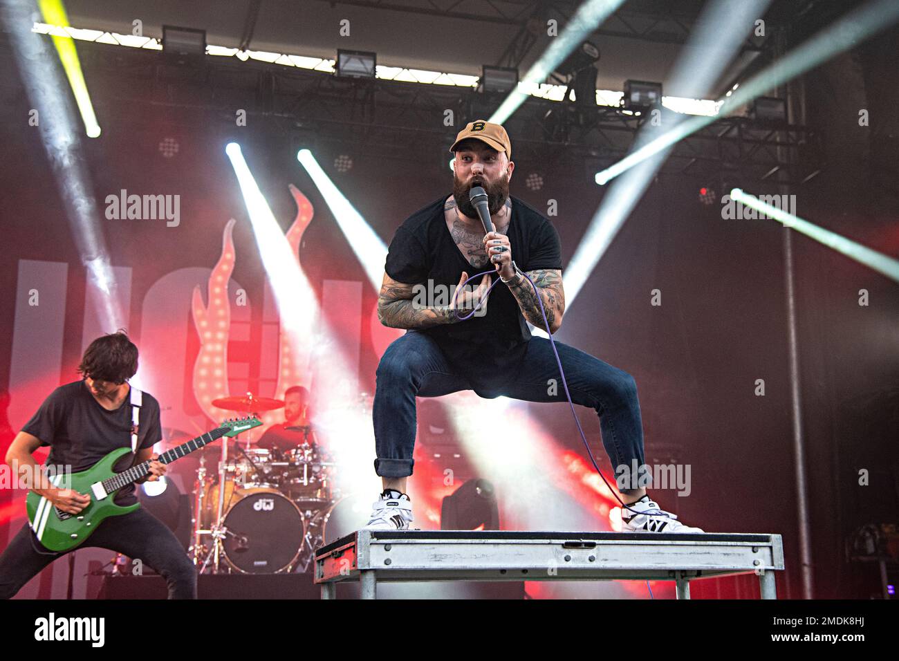 JB Brubaker, left, and Jake Luhrs of August Burns Red perform at ...