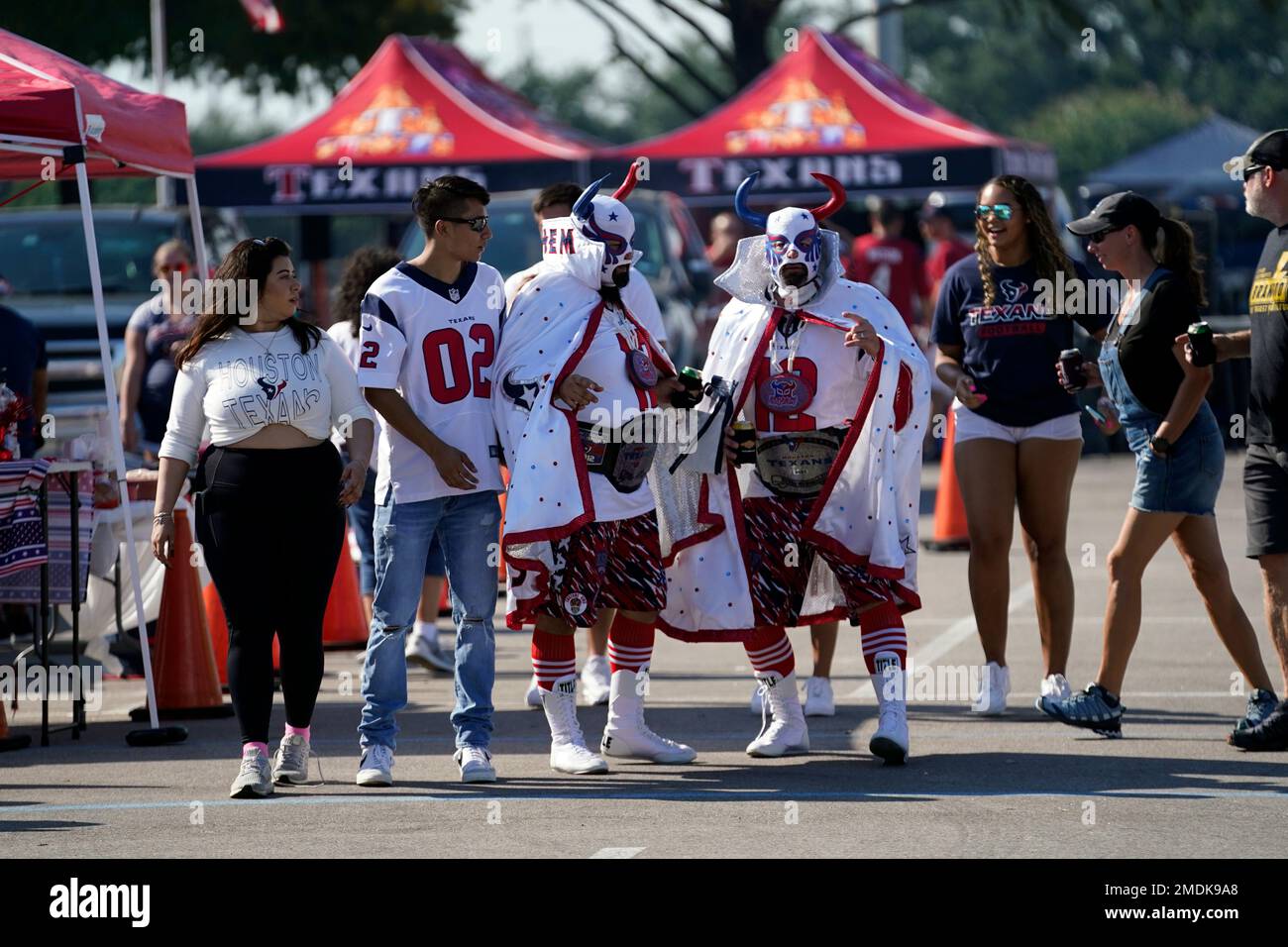 Houston Texans fans tailgate outside NRG Stadium before an NFL football ...