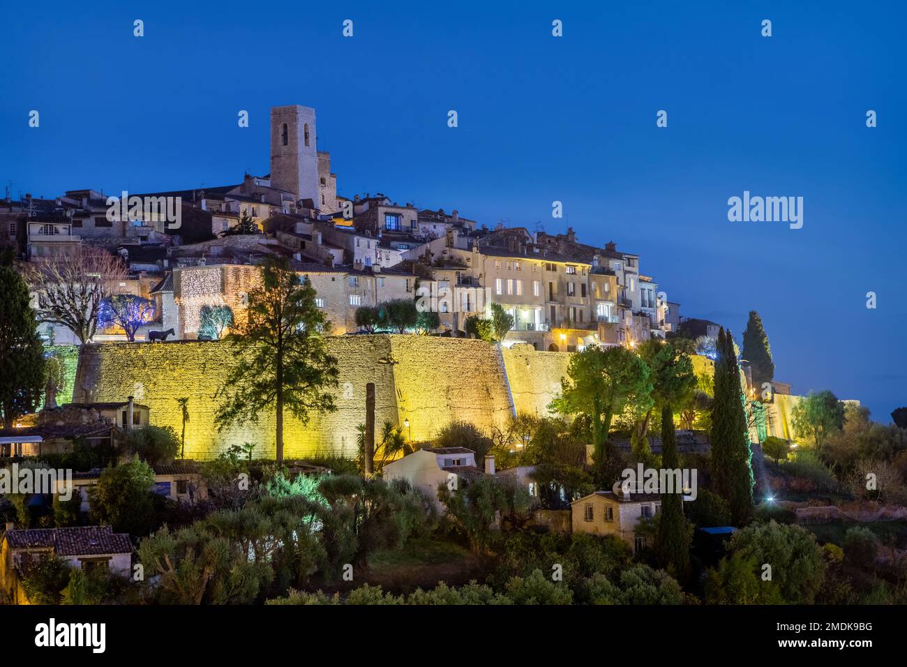Saint Paul de Vence, France - medieval fortified hilltop town, view ...