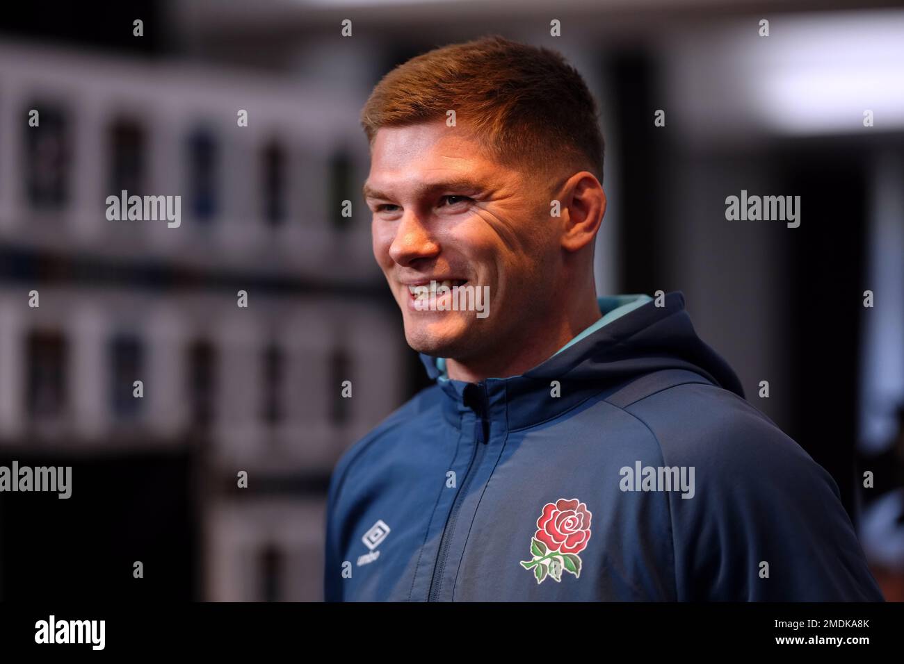 England's Owen Farrell during the Guinness Six Nations Launch at County ...
