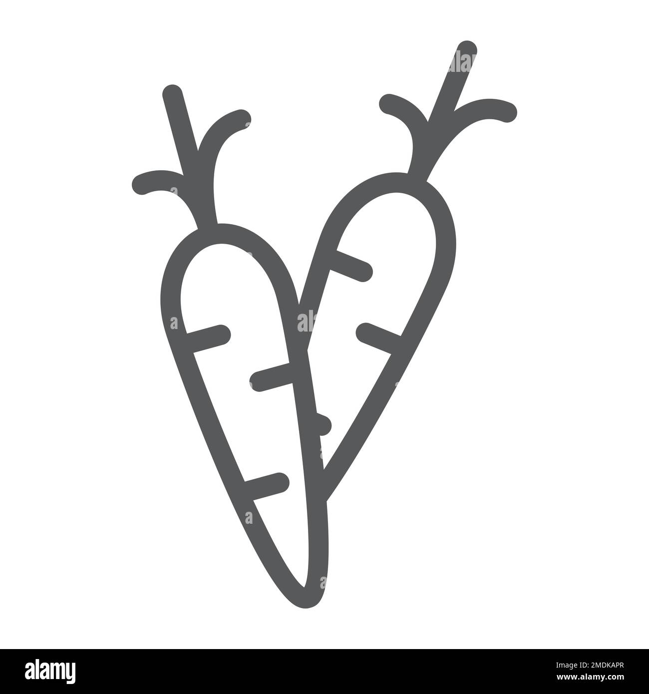 Carrot line icon, food and vegetable, root sign, vector graphics, a ...