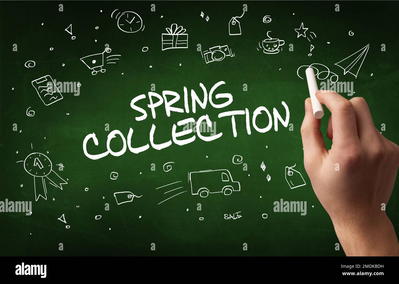 Hand drawing online shopping concept Stock Photo - Alamy