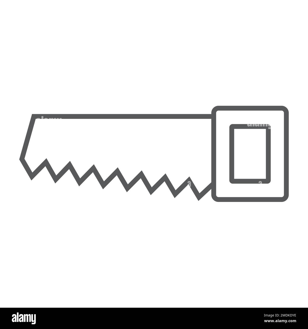 Hand saw thin line icon, tool and repair, handsaw sign, vector graphics ...