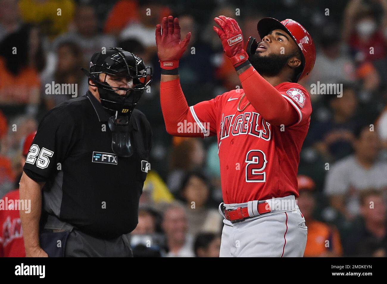 Los Angeles Angels' Luis Rengifo celebrates his two-run home run during ...