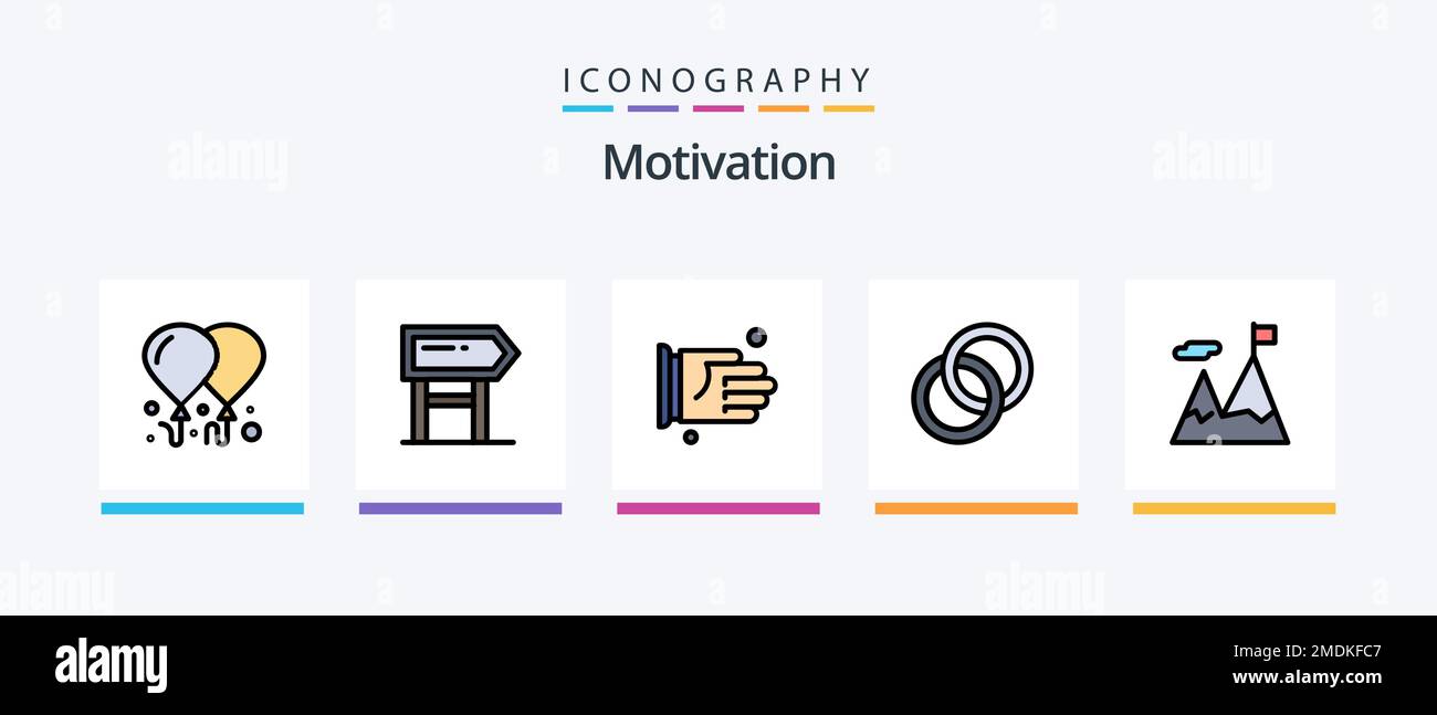 Motivation Line Filled 5 Icon Pack Including learning. coach. stopwatch ...