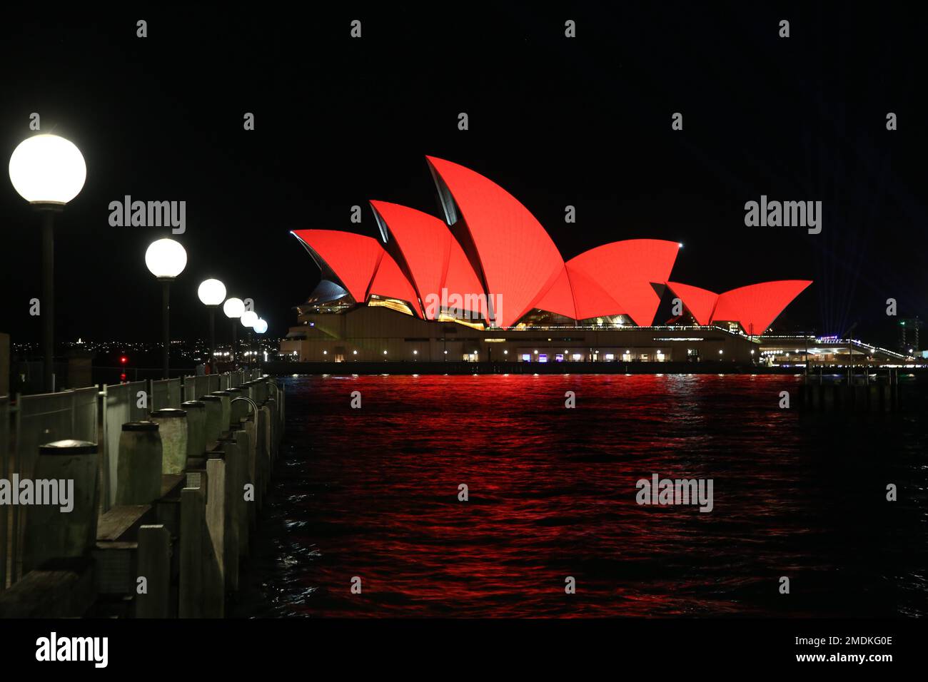 Sydney, Australia. 26th January 2023. Sydney Opera House was lit up in ...