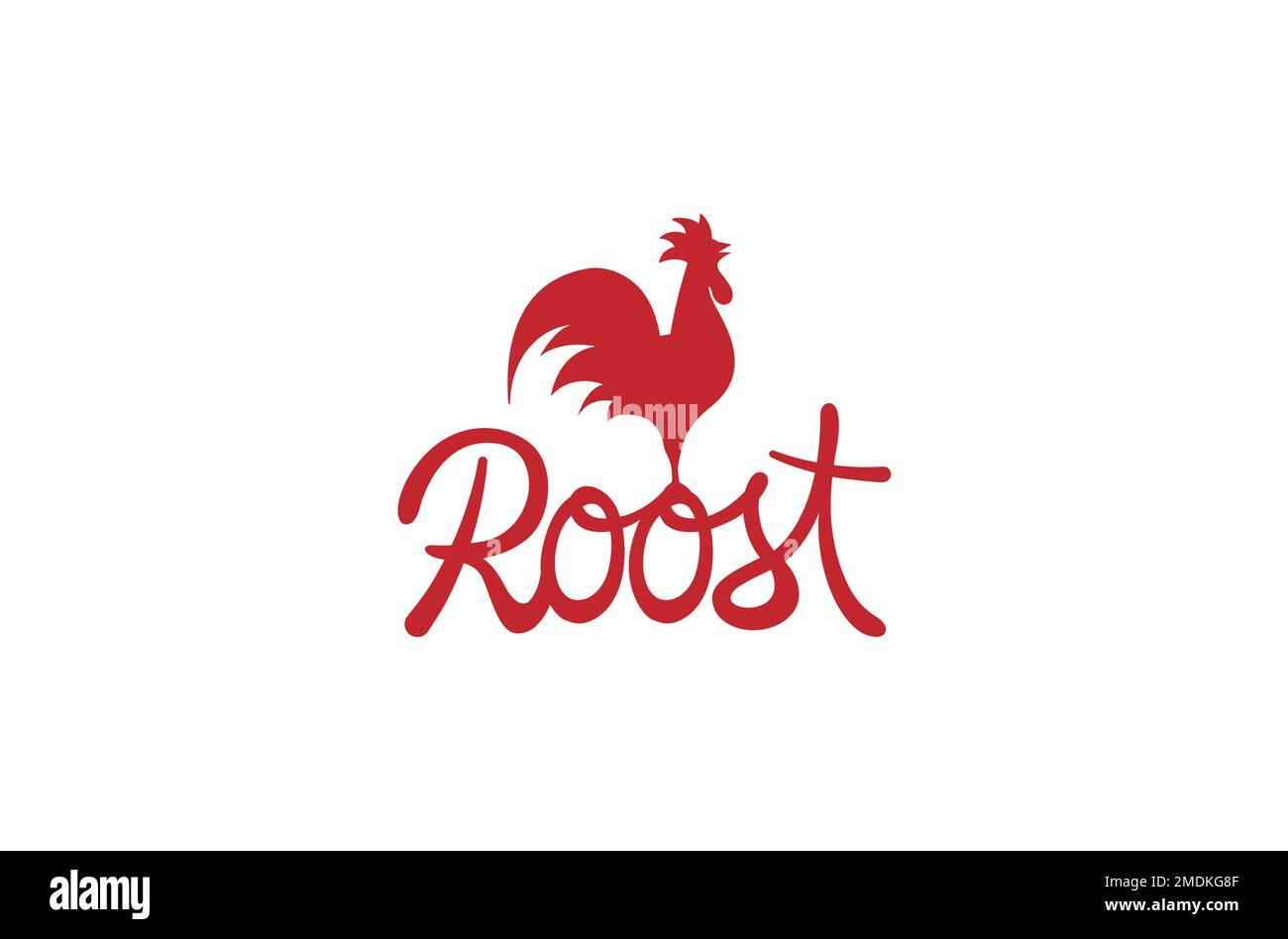 creative red rooster letter text logo design vector symbol illustration ...