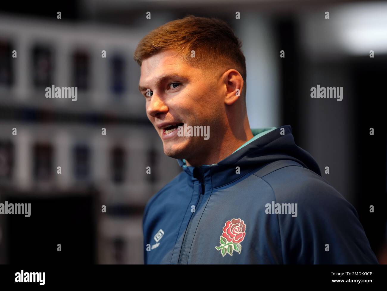 England's Owen Farrell during the Guinness Six Nations Launch at County ...