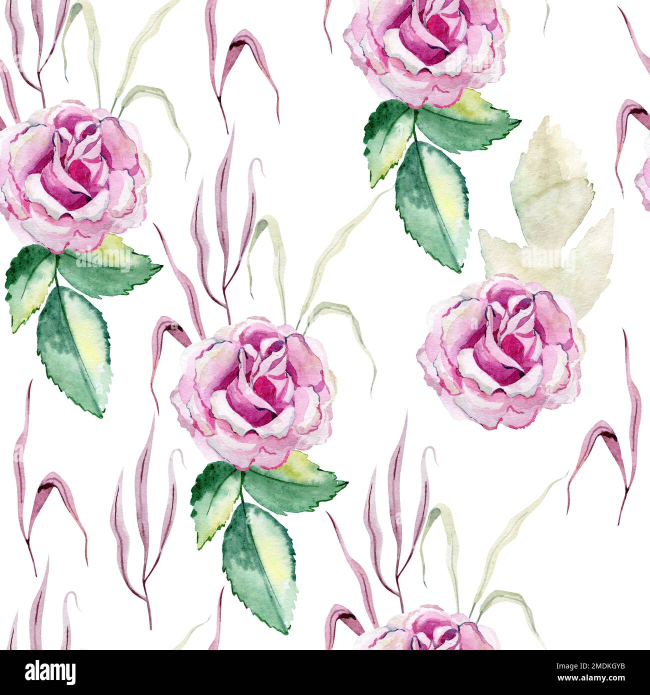 watercolor bouquet of roses Stock Photo - Alamy