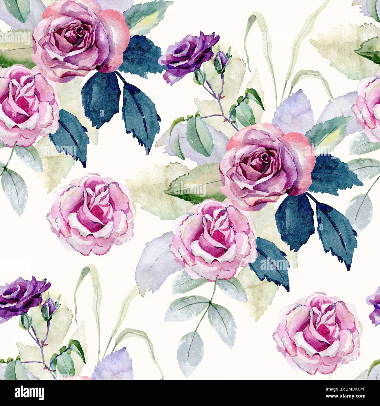 watercolor bouquet of roses Stock Photo - Alamy