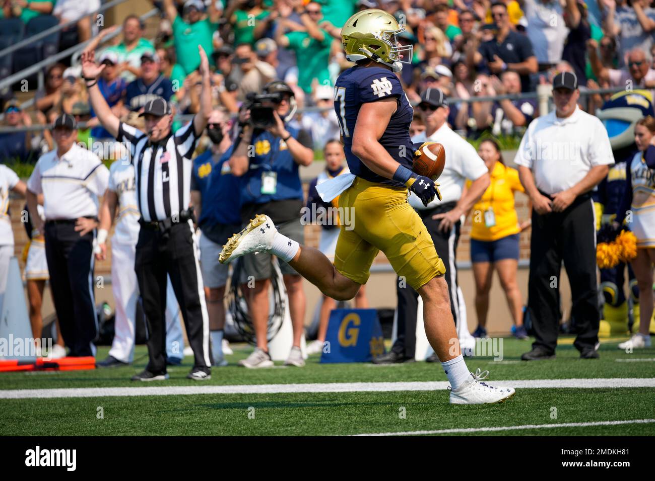 Notre Dame tight end Michael Mayer scores a touchdown in the first half ...