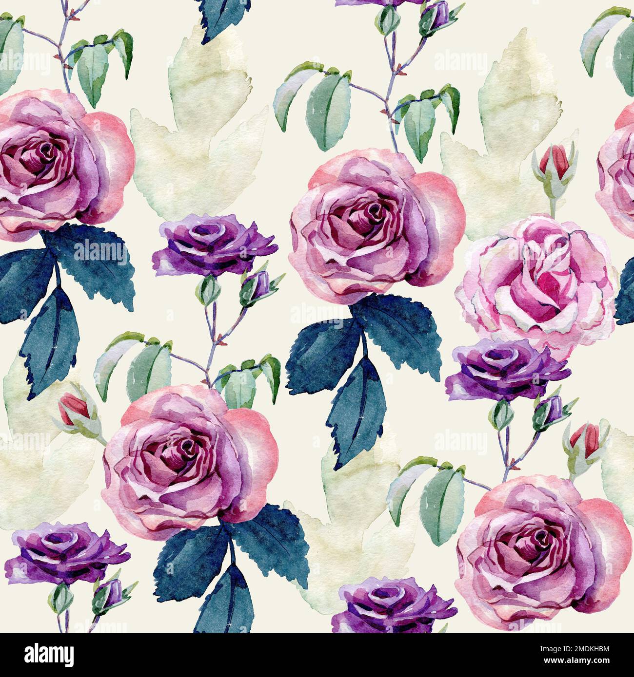 watercolor bouquet of roses Stock Photo - Alamy