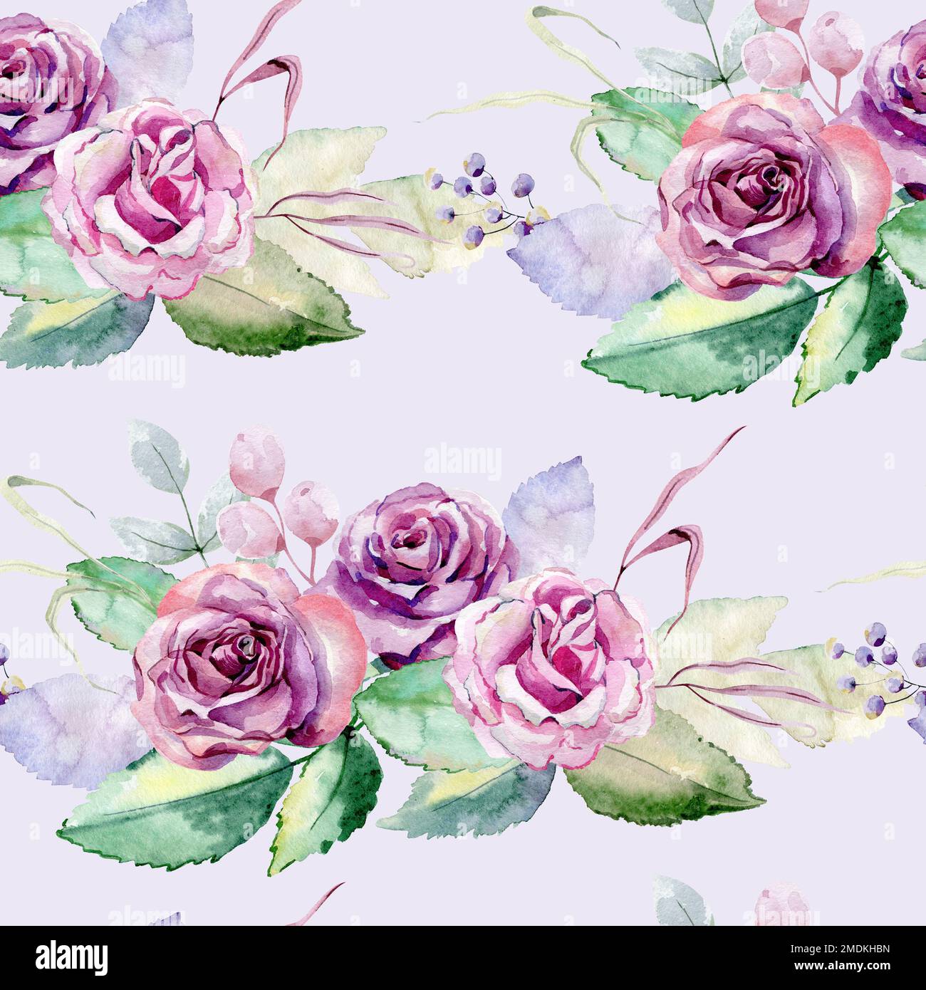 watercolor bouquet of roses Stock Photo - Alamy