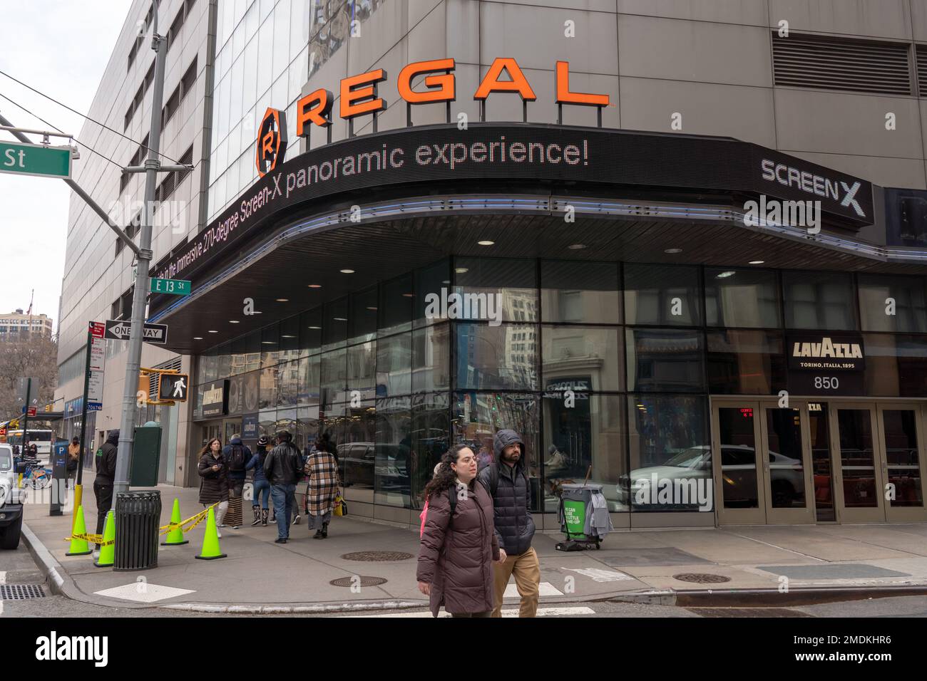 New York, United States. 22nd Jan, 2023. People walk by the Regal ...
