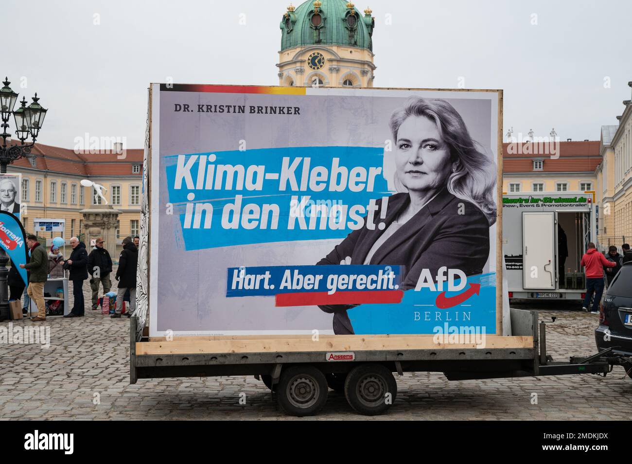 21.01.2023, Berlin, Germany, Europe - Mobile billboard with an election ...