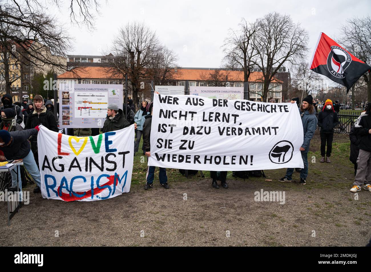 21.01.2023, Berlin, Germany, Europe - About 80-100 people, mostly from ...