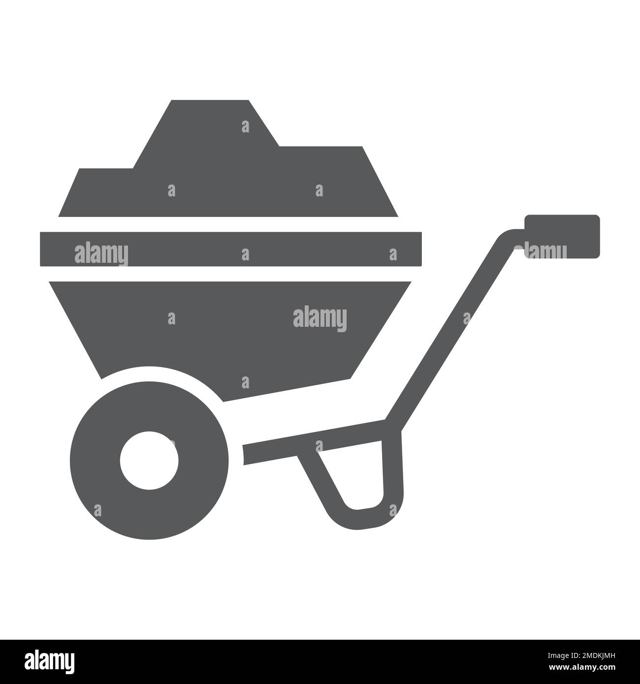 Wheelbarrow glyph icon, tool and cart, agriculture sign, vector ...