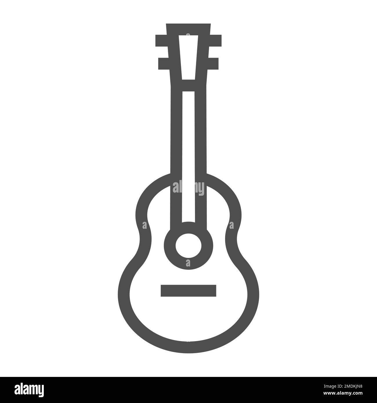 Acoustic guitar line icon, music and string, instrument sign, vector ...
