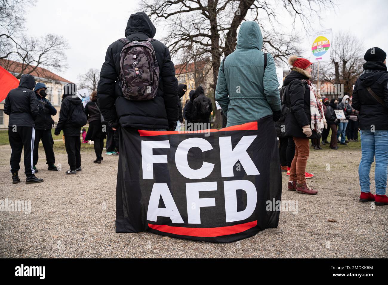 21.01.2023, Berlin, Germany, Europe - About 80-100 people, mostly from ...