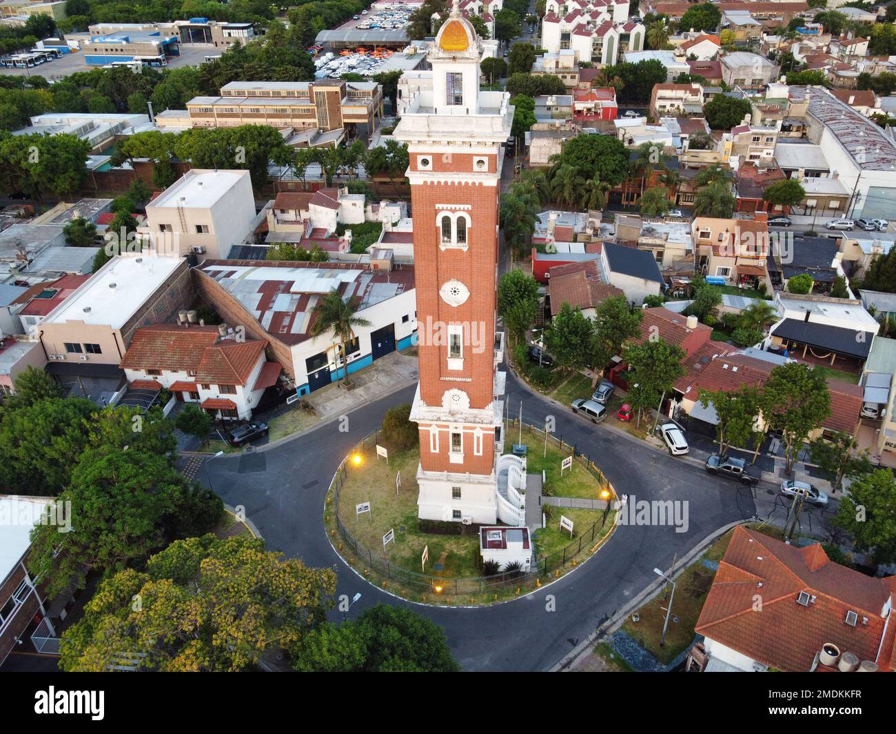 Small square with Ader independence tower in Villa Adelina Buenos Aires ...