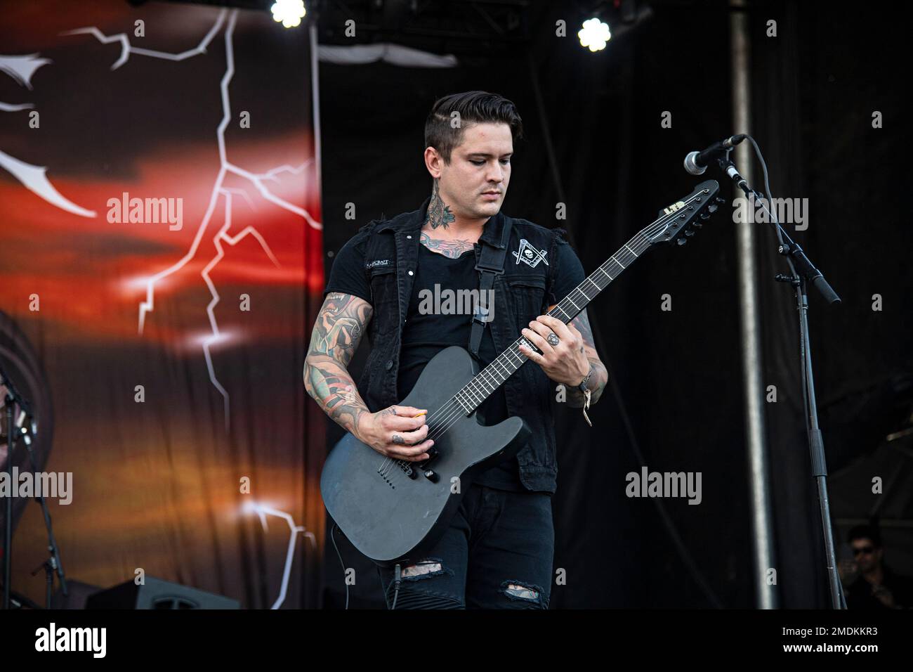 Thomas "TJ" Bell of Escape the Fate performs at Inkcarceration Music ...