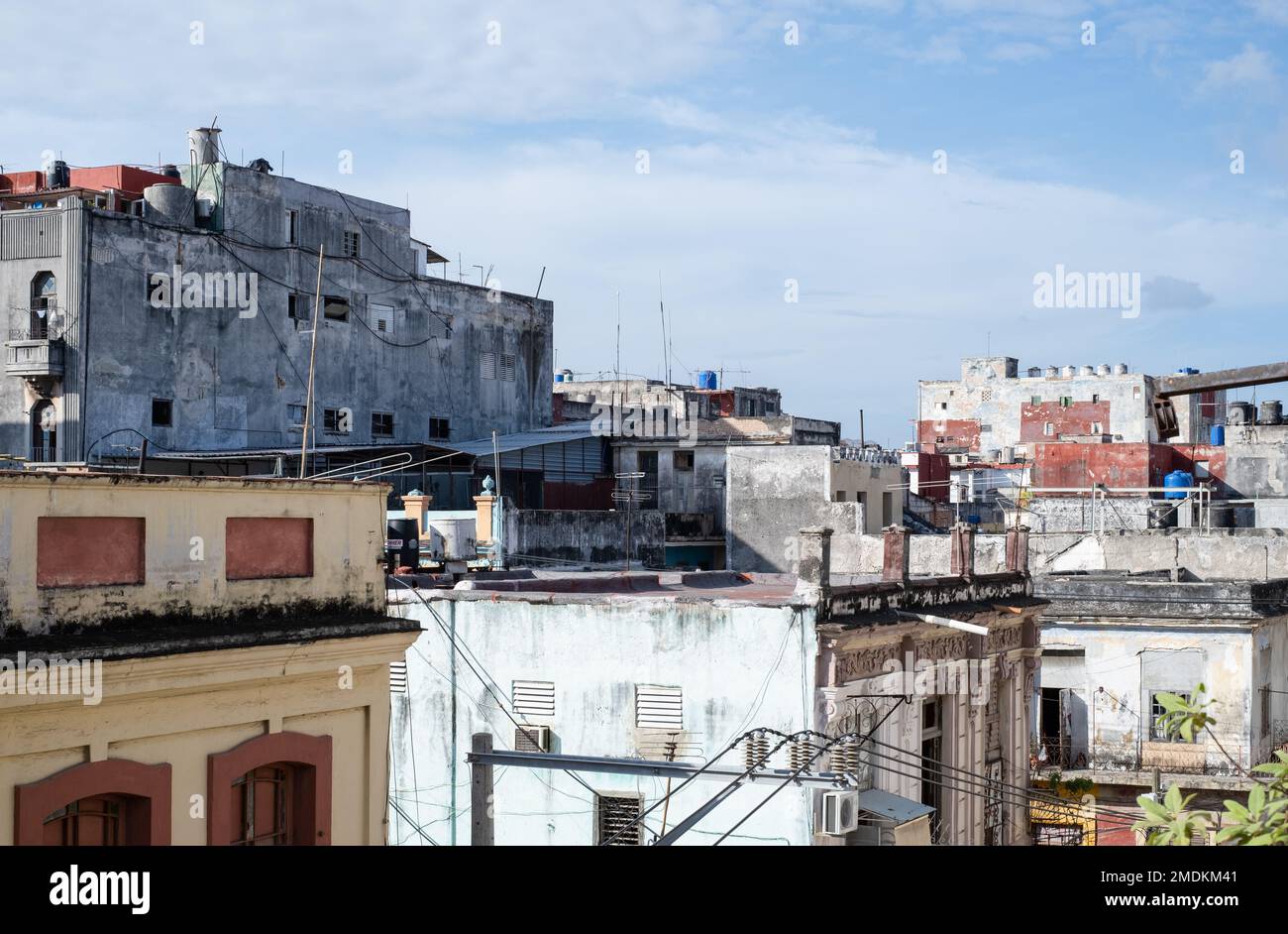 Looking across rooftops in Centro Habana, Havana, Cuba Stock Photo - Alamy
