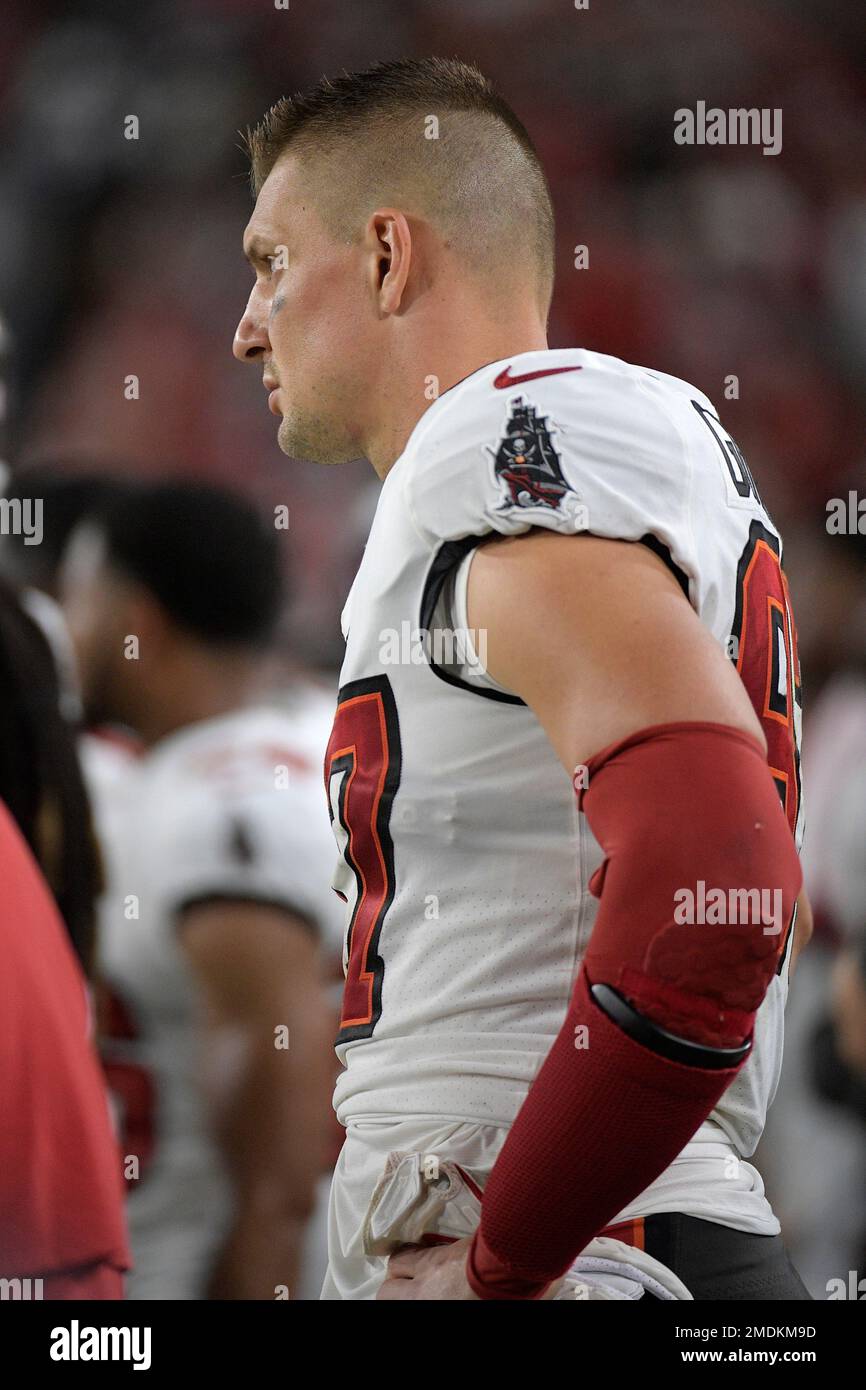 Tampa Bay Buccaneers tight end Rob Gronkowski (87) watches from the ...