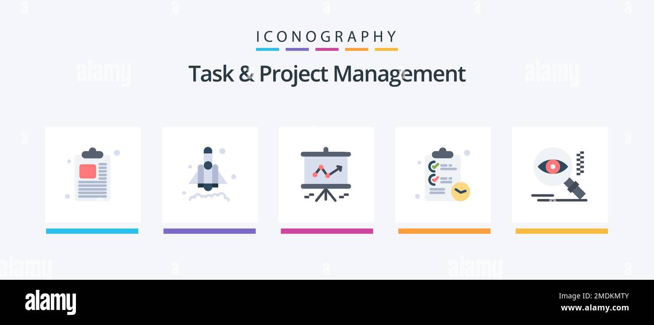 Task And Project Management Flat 5 Icon Pack Including find. search ...