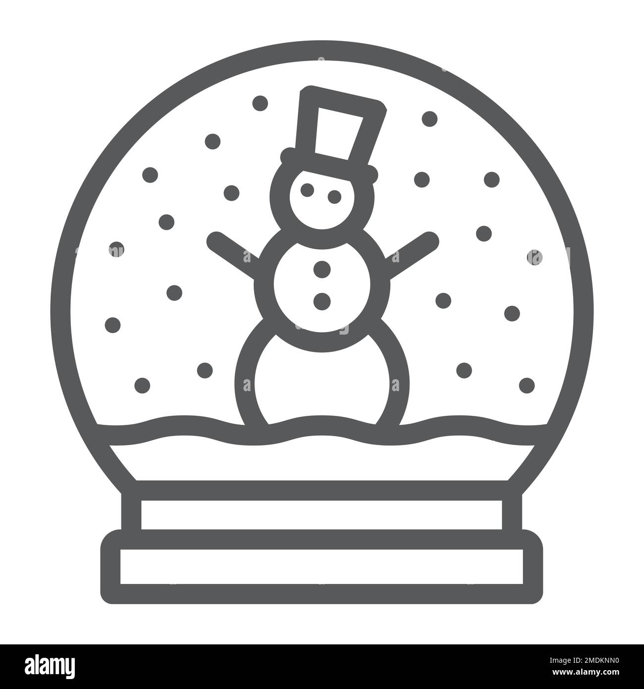 Snow globe line icon, christmas and glass, crystal ball sign, vector ...