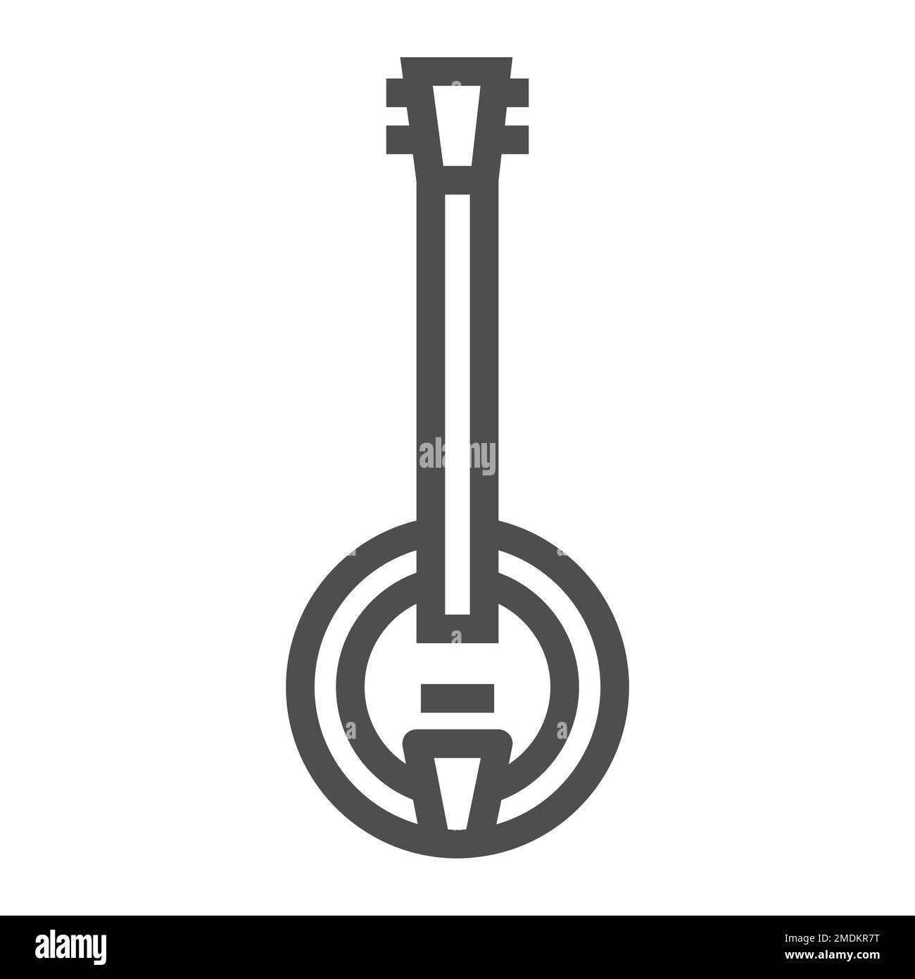 Banjo line icon, music and country, instrument sign, vector graphics, a ...