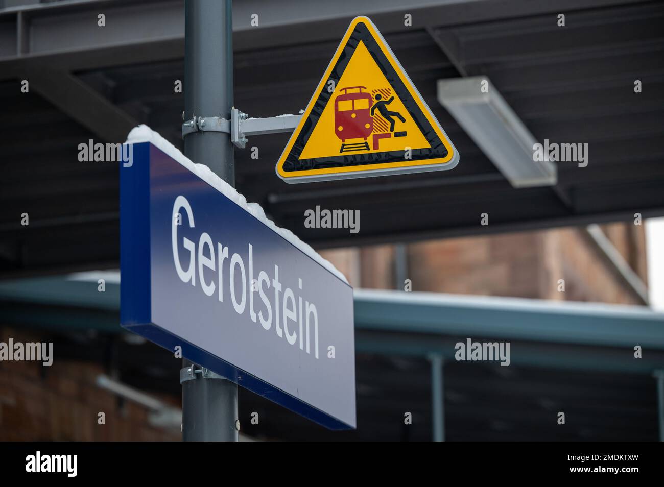 Gerolstein, Germany. 23rd Jan, 2023. A sign with the place name can be ...