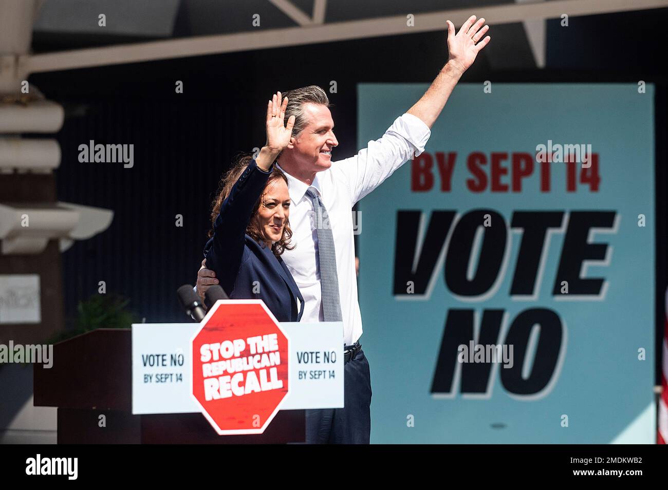 Vice President Kamala Harris joins California Gov. Gavin Newsom at a ...