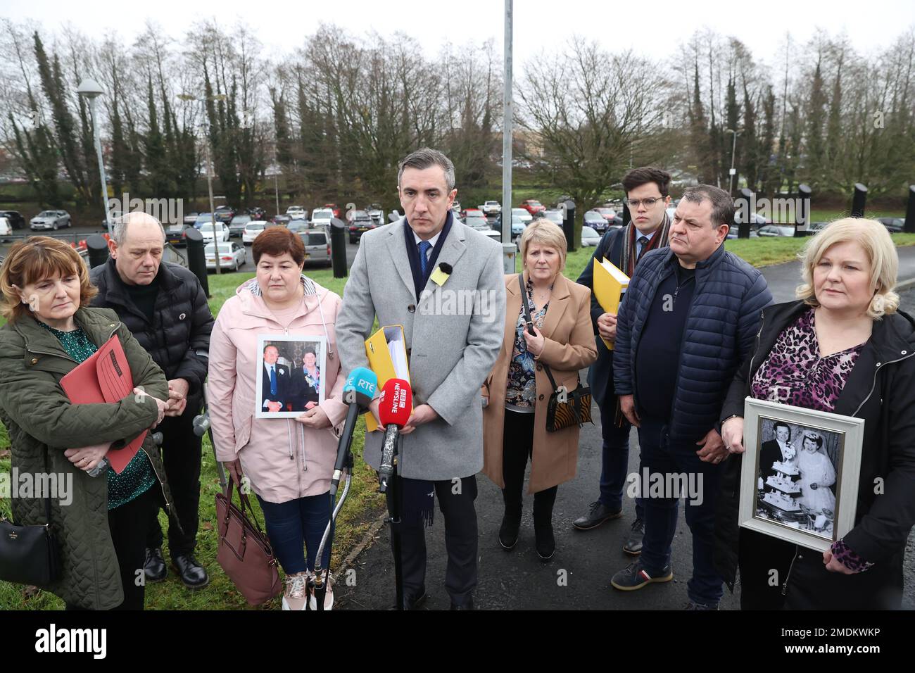 Solicitor Gavin Booth from Phoenix Law (centre) with members of the Fox ...