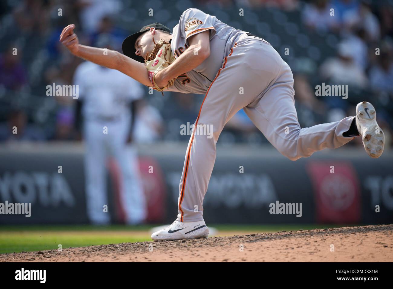 San Francisco Giants relief pitcher Tyler Rogers (71) in the eighth inning of a baseball game ...