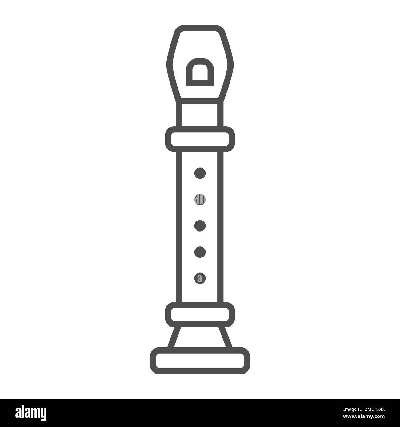 Flute thin line icon, musical and instrument, woodwind sign, vector ...