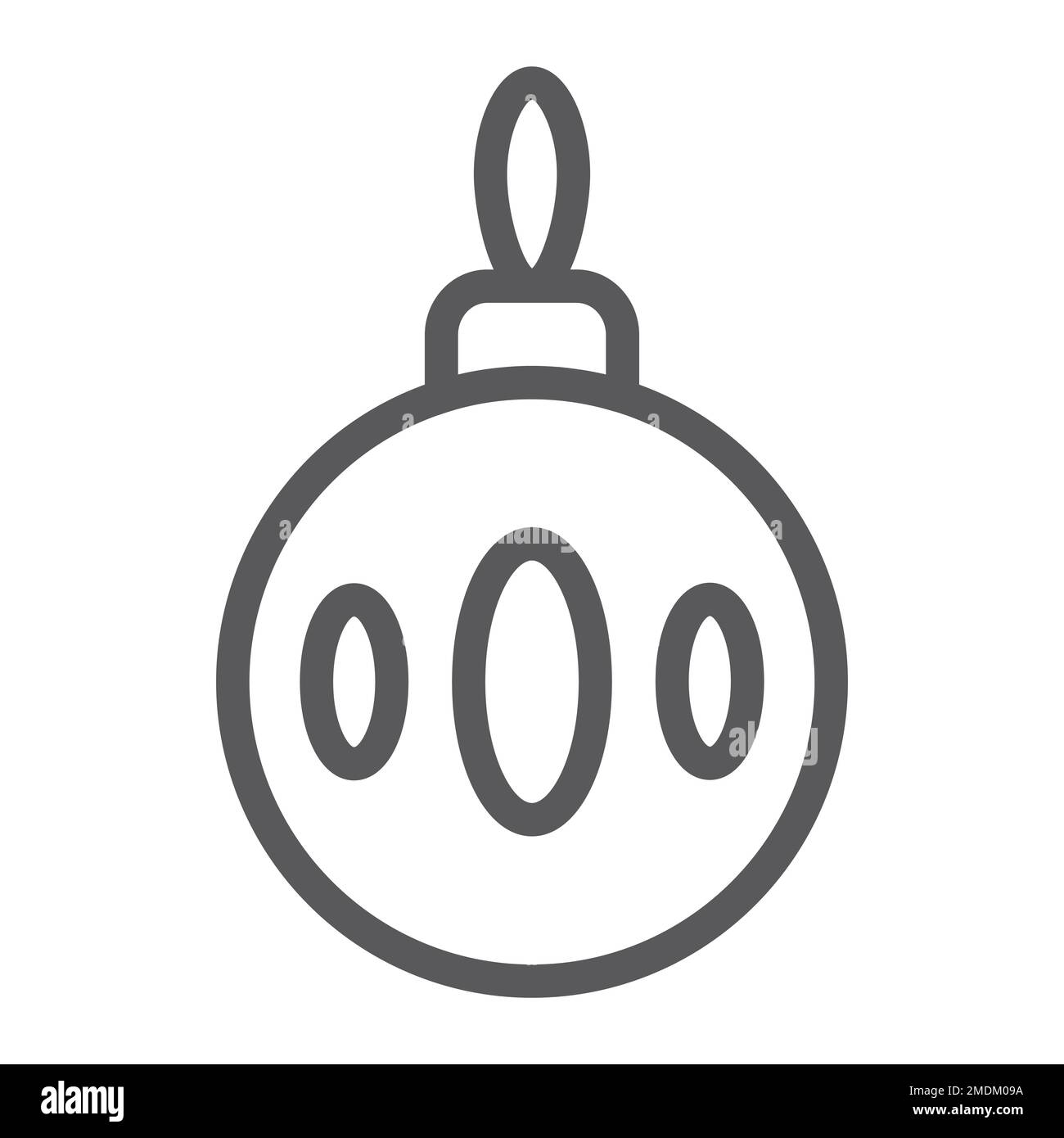 Christmas tree ball line icon, xmas and decoration, bauble sign, vector ...