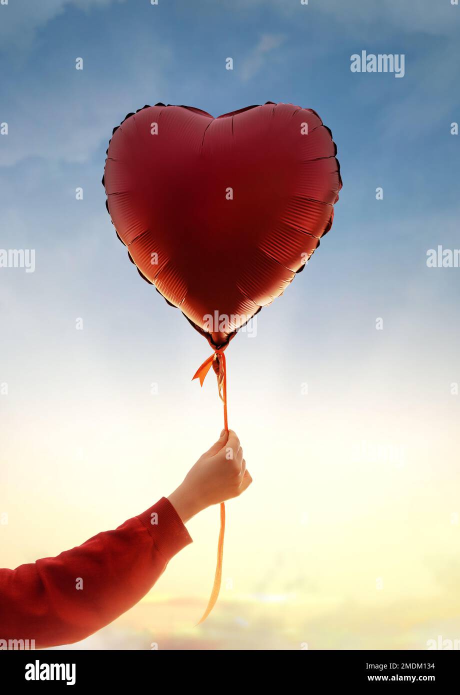 Happy Valentine's Day banner. Holiday background design with big heart ...