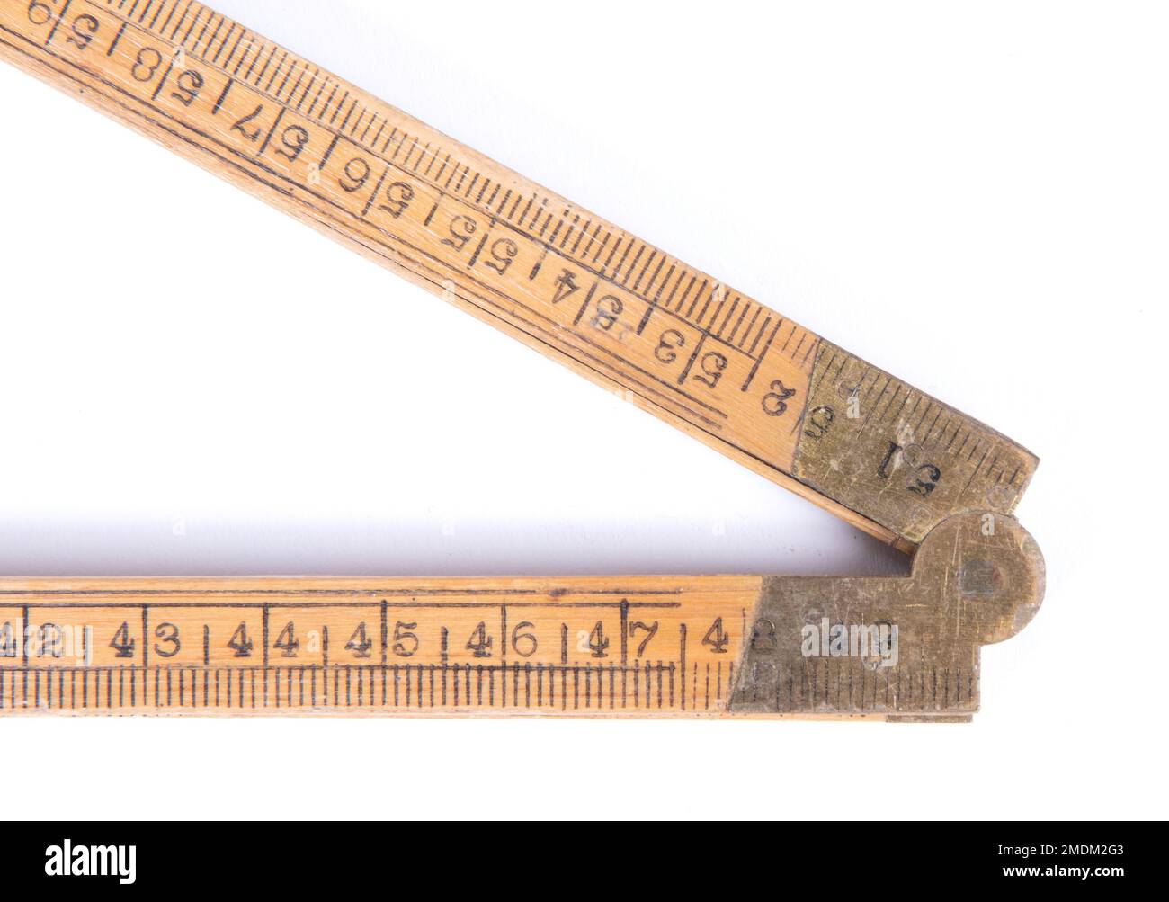 Old wood measure tool, isolated on white Stock Photo - Alamy