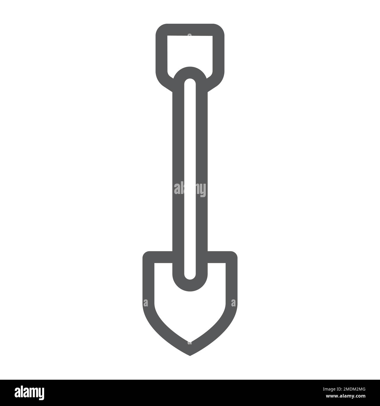 Shovel line icon, equipment and tool, agriculture sign, vector graphics ...